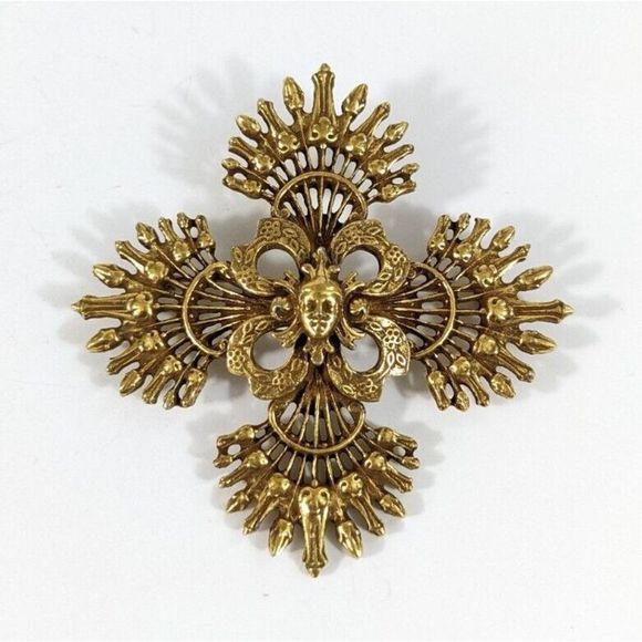 Jewelry | Vintageregal Cross Brooch French Style Facade Pin | Poshmark
